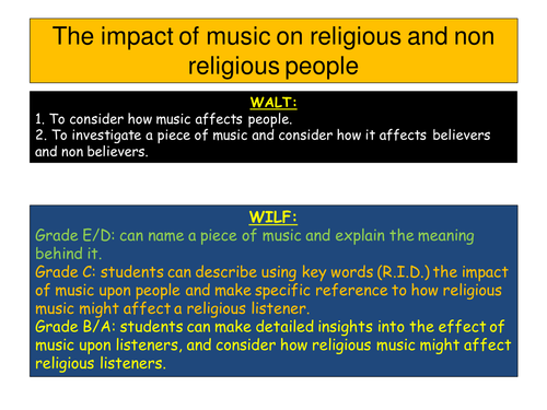 L4- Rel & Music AQA B5-Impact of religious music | Teaching Resources