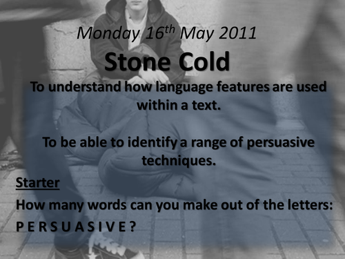 Stone Cold - Lesson PP - Persuasive Writing | Teaching Resources