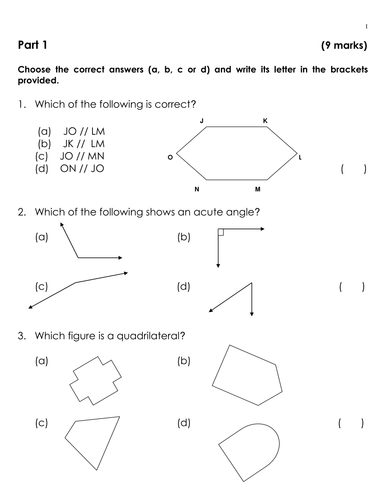 KS2 Quiz (Geometry) | Teaching Resources