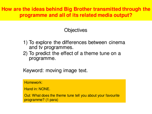 Big Brother Lesson PP - ideas behind it. | Teaching Resources