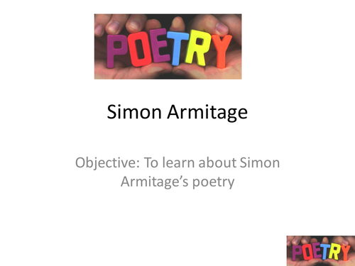 Poetry Task - Researching and Presenting Armitage | Teaching Resources