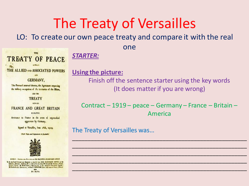 The Treaty of Versailles - Lesson Powerpoint | Teaching Resources