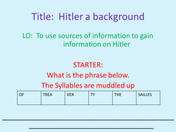 A History Of Hitler - Lesson PP | Teaching Resources