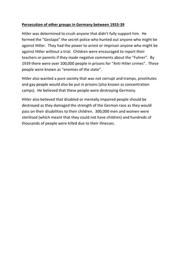 Persecution In nazi germany lesson Powerpoint | Teaching Resources