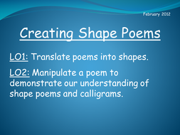 Creating Shape Poems | Teaching Resources