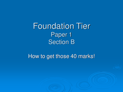 WJEC Legacy Spec Section B Writing | Teaching Resources