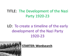 Germany GCSE History – Nazi Timeline | Teaching Resources