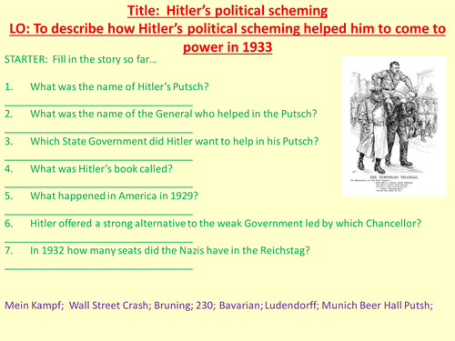 Germany GCSE History – Hitler As Chancellor | Teaching Resources