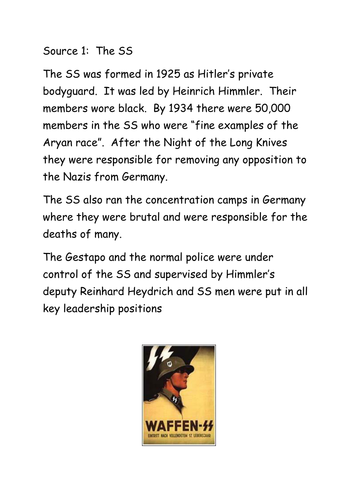 Germany GCSE History – Nazi Police State | Teaching Resources