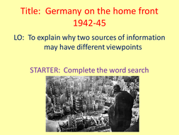Germany GCSE History – Sources From Germany | Teaching Resources