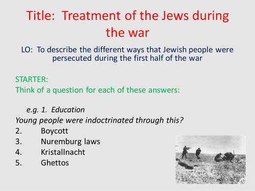 Germany GCSE History – Treatment of Jews | Teaching Resources