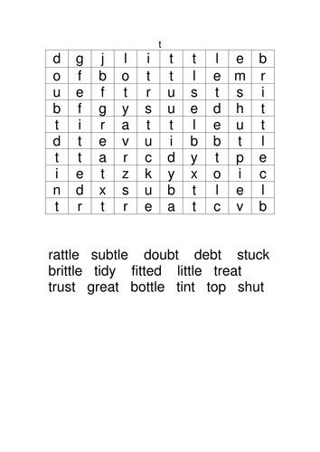t wordsearch | Teaching Resources