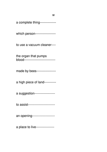 w words | Teaching Resources