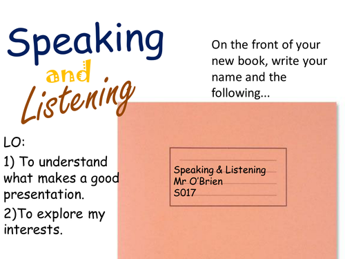Key Stage 3 Speaking and Listening Lesson PP | Teaching Resources