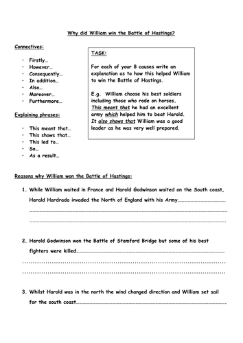 Medieval Realms - battle Of hastings Assessment | Teaching Resources
