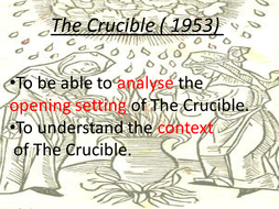 The Crucible – Introductory Lesson | Teaching Resources