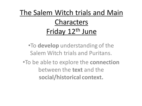 The Crucible – Salem Witch Trials | Teaching Resources