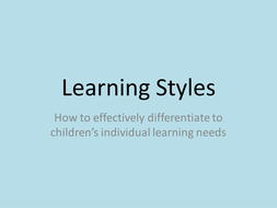 Learning styles and multiple intelligences | Teaching Resources