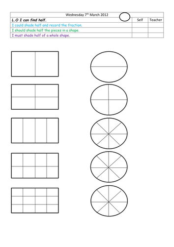 Find half of given shapes by H4nn4hWW - Teaching Resources - TES