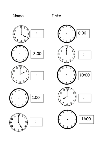 Analog And Digital Clock Worksheet