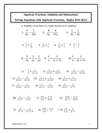 Algebraic Fractions,add, -, equations, KS4 Higher | Teaching Resources