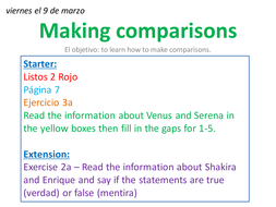 Spanish Comparisons | Teaching Resources