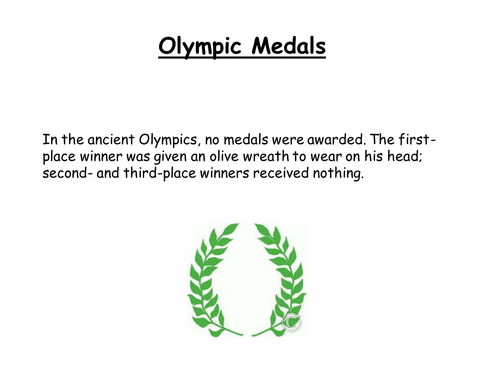 Olympic medals | Teaching Resources