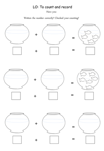 Counting and recording, PP and Worksheets | Teaching Resources