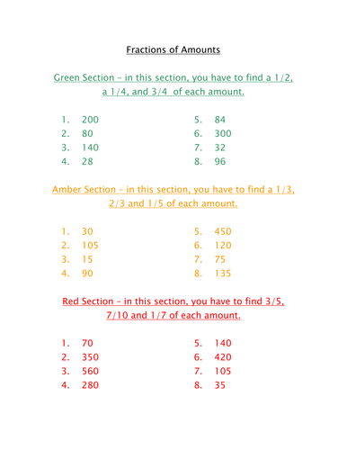 Fractions of Amounts lesson & loop cards | Teaching Resources