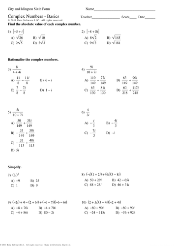 Further Pure 1 - Multichoice worksheets | Teaching Resources
