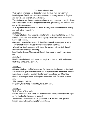 The french Revolution | Teaching Resources