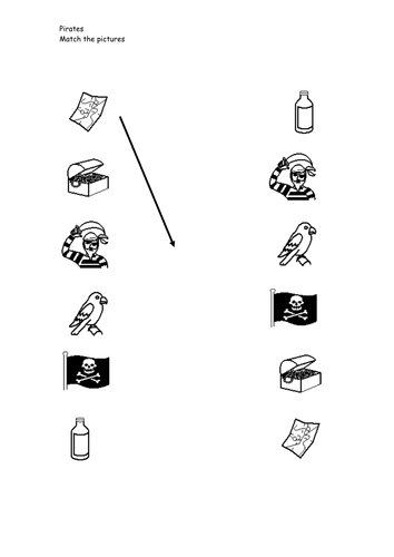 Pirate matching sheet | Teaching Resources