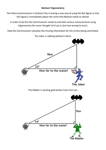 Batman Trigonometry | Teaching Resources