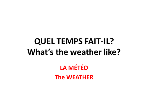 weather in French la météo | Teaching Resources