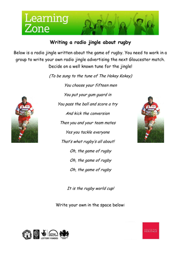 Writing a radio jingle for a rugby match | Teaching Resources