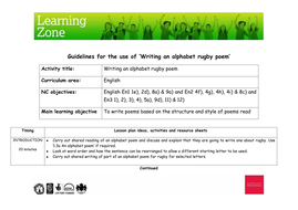 Writing an alphabet rugby poem | Teaching Resources