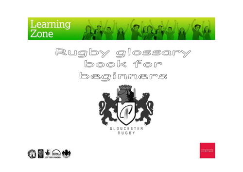 Making a rugby glossary book for beginners | Teaching Resources