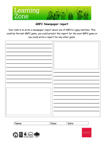 Writing a newspaper report | Teaching Resources