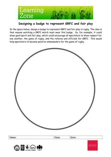 Designing a badge to represent GRFC and fair play | Teaching Resources