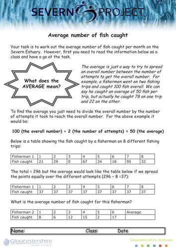 Finding the average number of fish caught | Teaching Resources