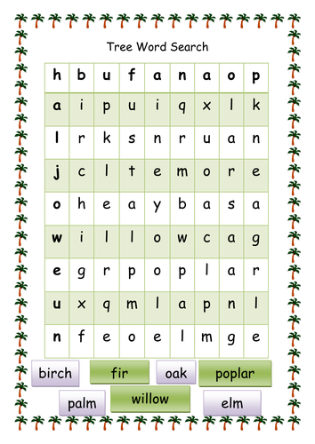 Tree Word search | Teaching Resources