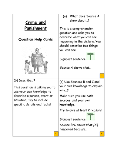 Crime and Punishment Revision Help Cards | Teaching Resources