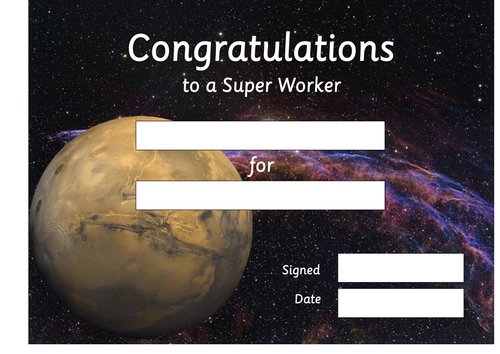 Space themed certificates | Teaching Resources