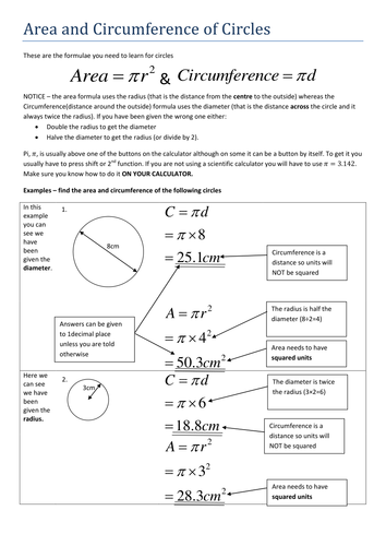 Area & Circumference of Circles for cover | Teaching Resources