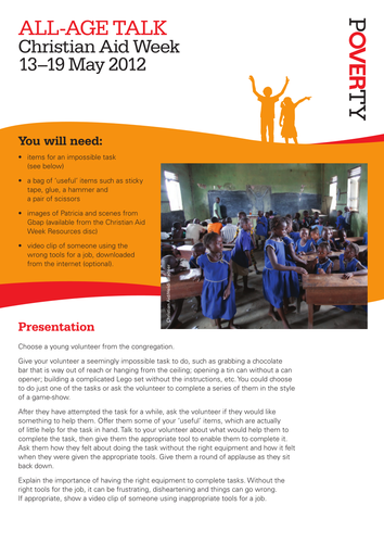 Christian Aid Week 2012: Tools and Teamwork | Teaching Resources