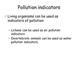 Pollution Indicators | Teaching Resources