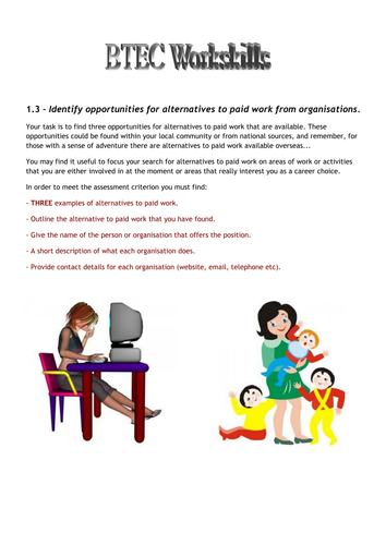 Btec Workskills - Unit 1 (Alt. to Paid Work) L1 | Teaching Resources