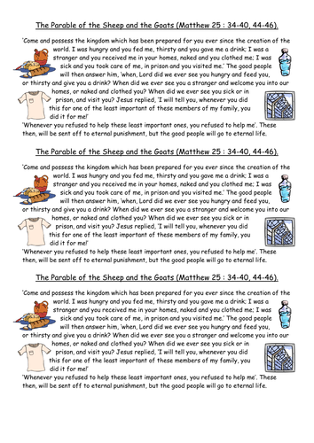 the parable of the sheep and the goats | Teaching Resources