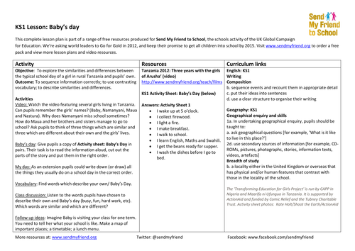 Send My Friend to School - Baby's Day | Teaching Resources