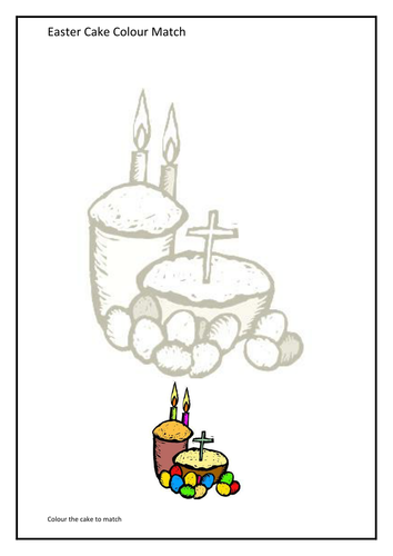 Easter Cake colour match | Teaching Resources